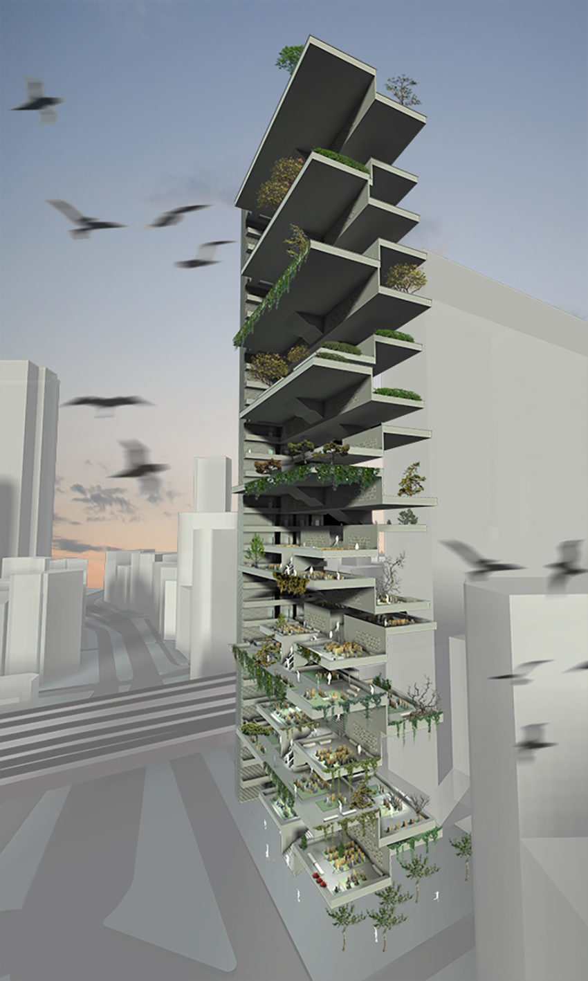 Tokyo Vertical Cemetery – OZA _Studio for Architecture and Scenography