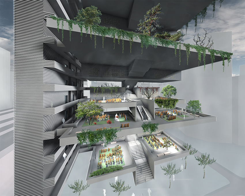 Tokyo Vertical Cemetery – OZA _Studio for Architecture and Scenography